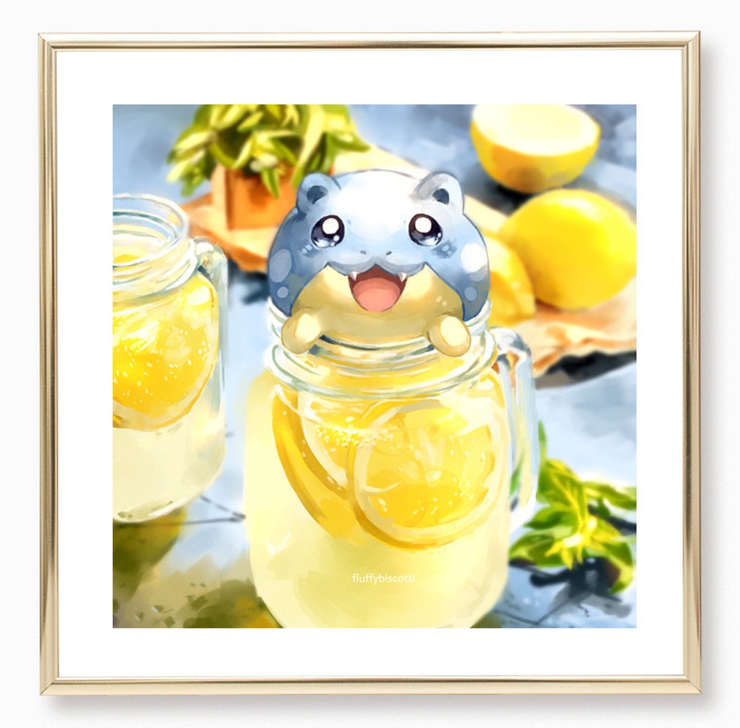 42. Pokemon Spheal Art Poster Lemonade / Food Poster / Cute Food Art ...