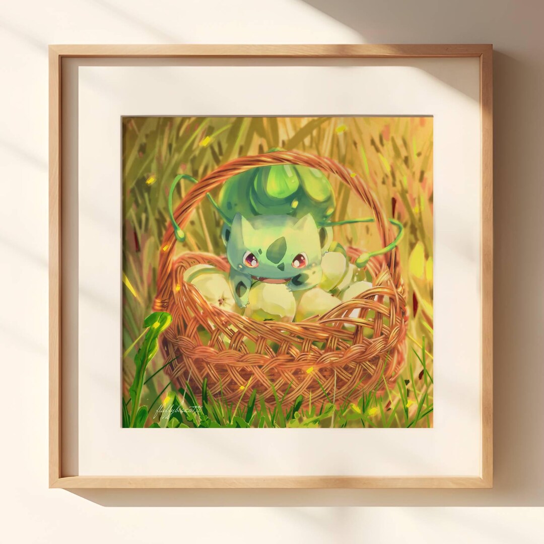 10. Pokemon Bulbasaur Art Poster - Apples / Kawaii Food Art / Pokemon ...