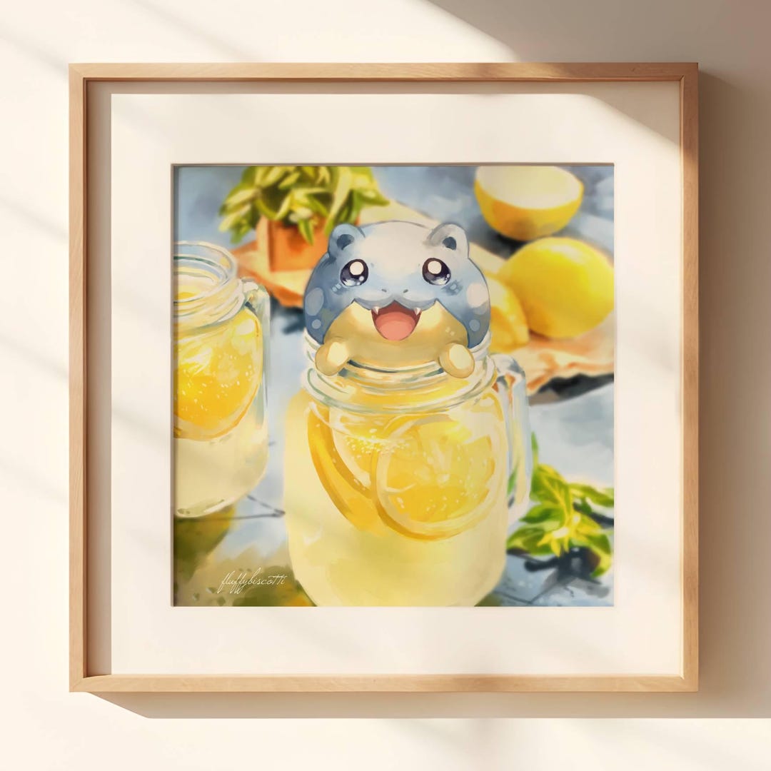 42. Pokemon Spheal Art Poster - Lemonade / Food Poster / Cute Food Art ...
