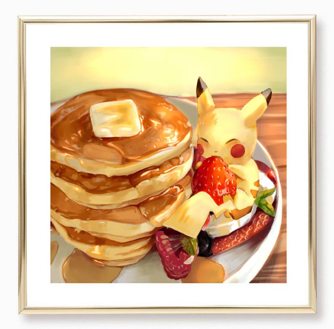 14. Pokemon Pikachu Art Poster Pancakes / Food Poster / Cute Food Art ...