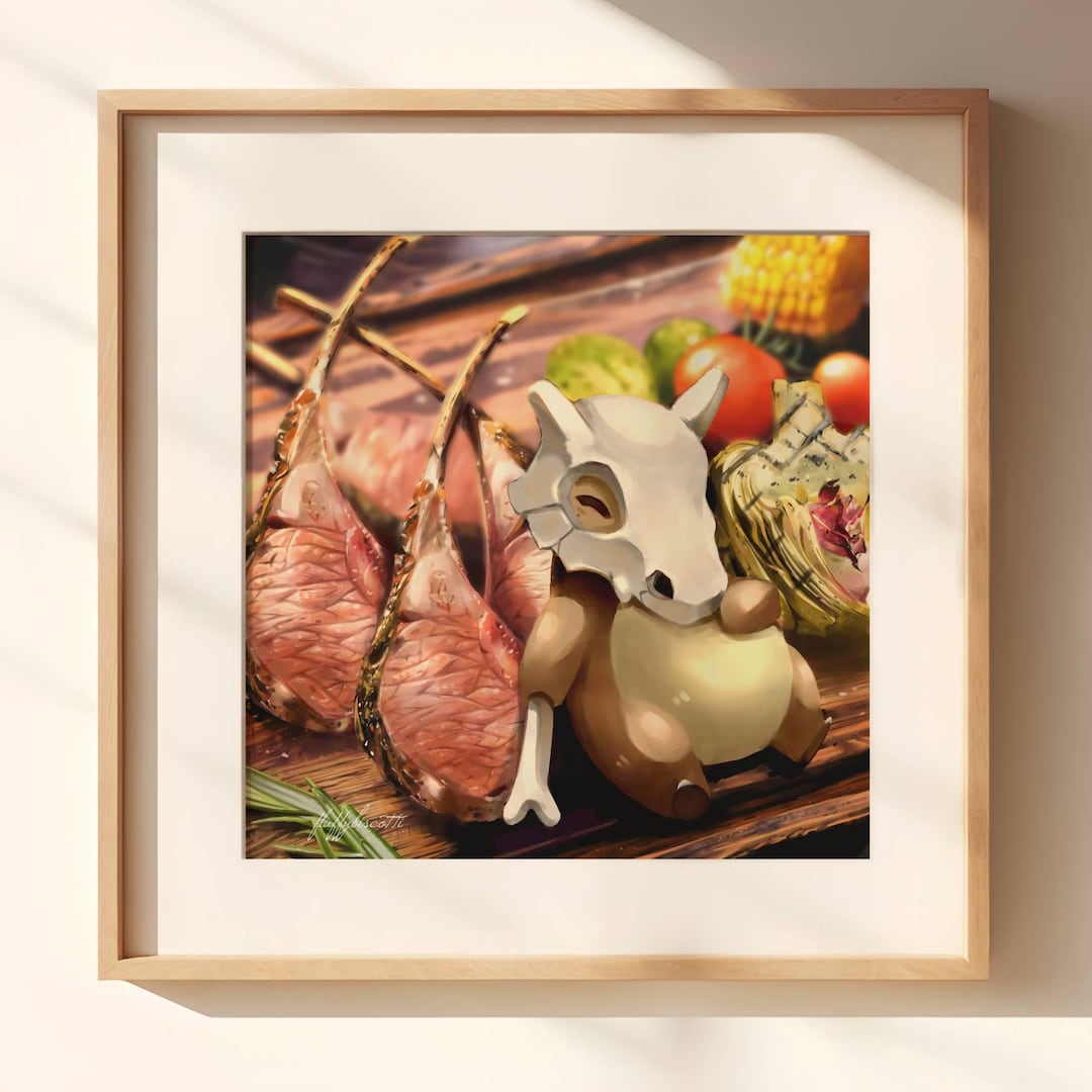 20. Pokemon Cubone Art Poster - Lamb Rack / Food Poster / Cute Food Art ...