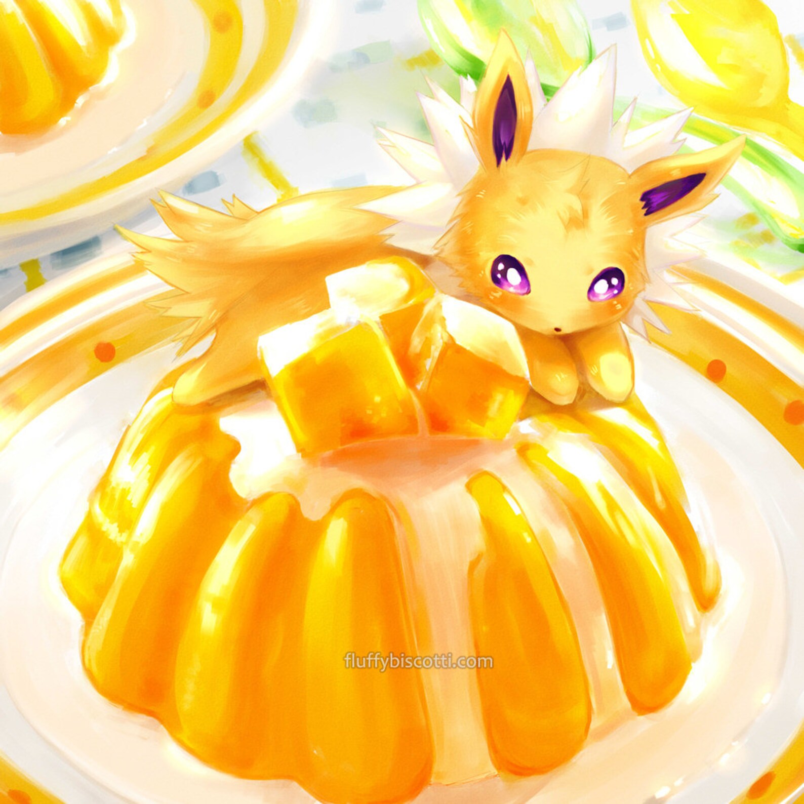 Pokemon Eeveelution Art Prints Desserts eevee Vaporeon | Etsy