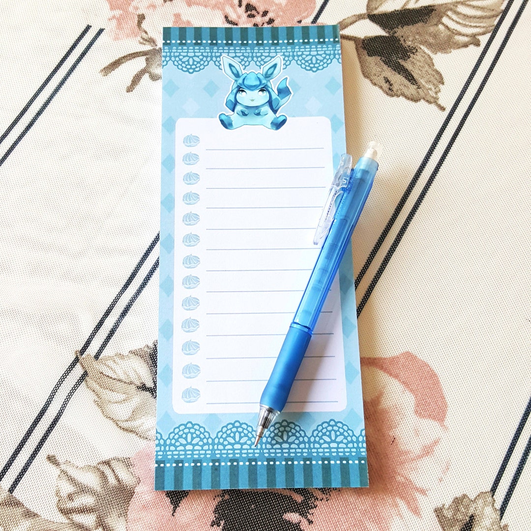 Pokemon Glaceon Notepad / Glaceon Stationery / Eeveelution Memo Pad ...