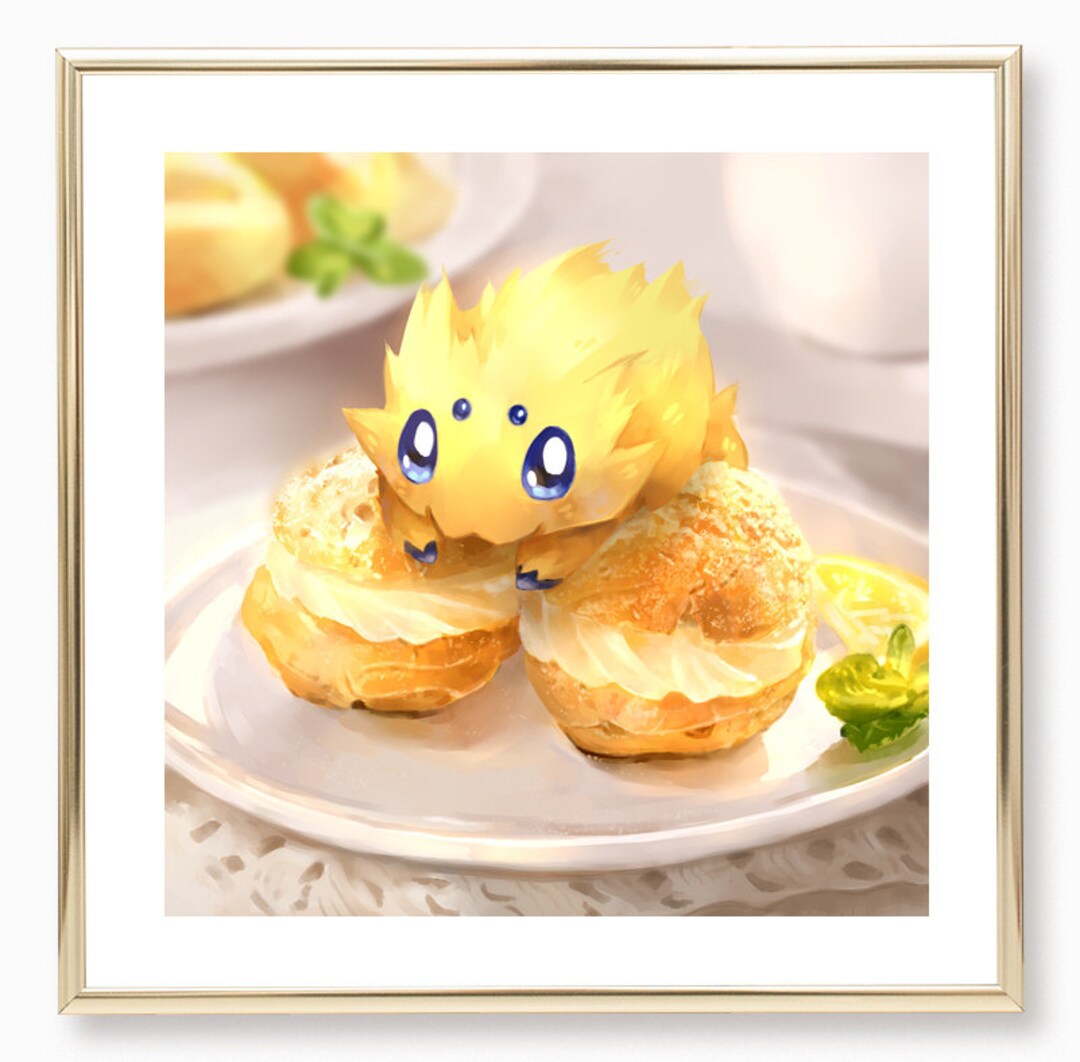 31. Pokemon Joltik Art Poster Cream Puffs / Food Poster / Cute Food Art ...
