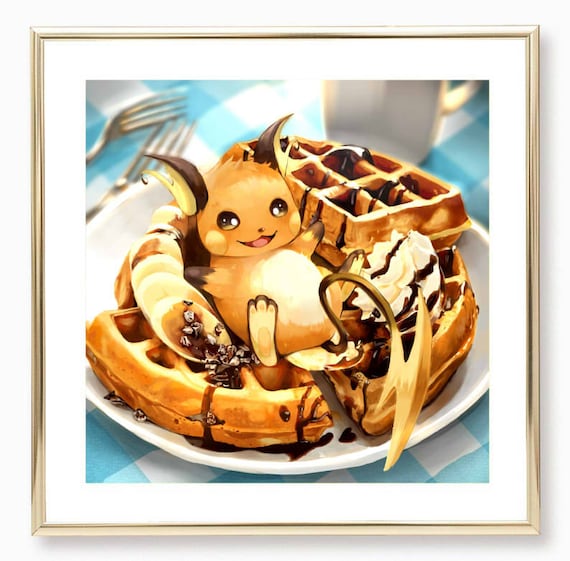 15. Pokemon Raichu Art Poster Waffeln / Food Poster / - Etsy.de
