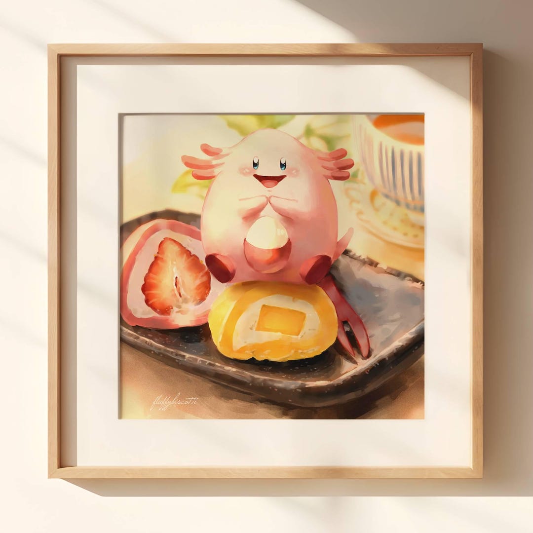 44. Pokemon Chansey Art Poster - Mochi / Food Poster / Cute Food Art ...