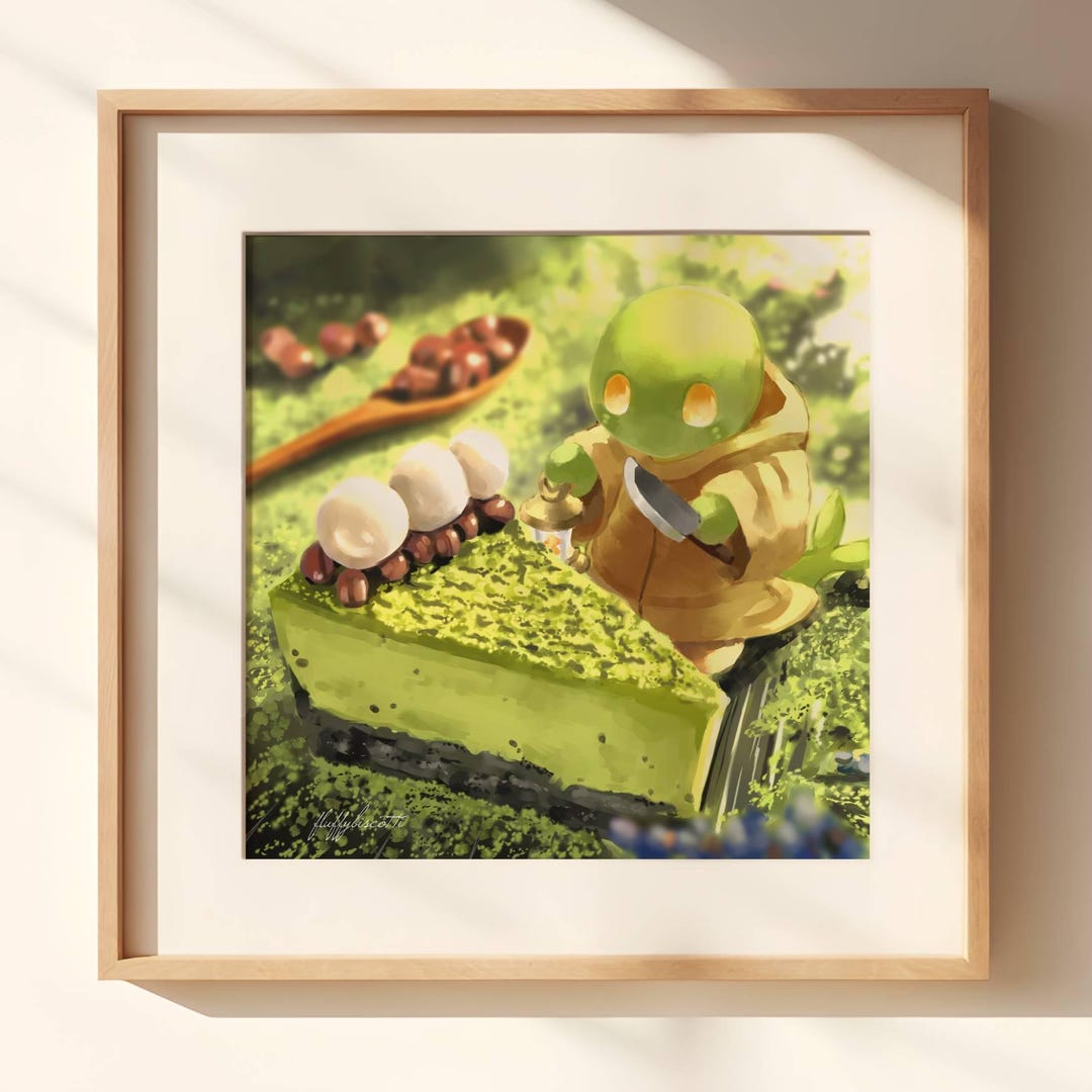 37. Final Fantasy Tonberry Art Poster - Matcha Cake / Food Poster ...