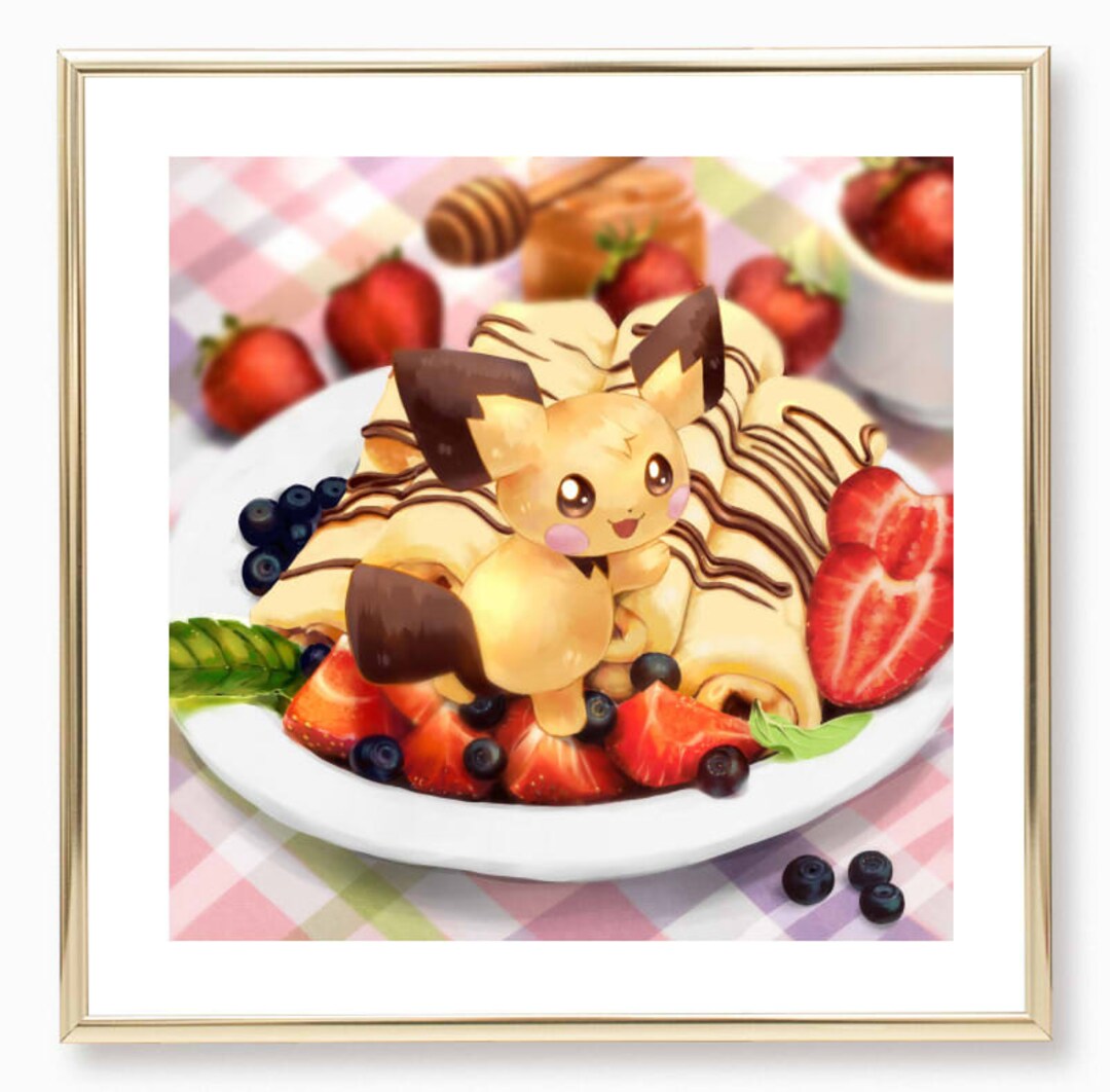 13. Pokemon Pichu Art Poster Crepes / Food Poster / Cute Food Art / Art ...