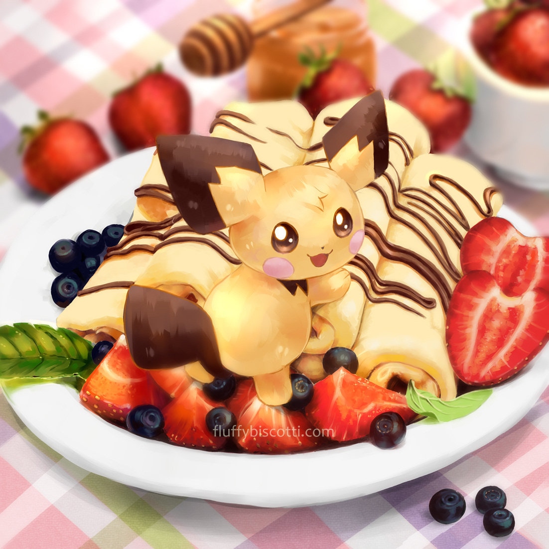 Pokemon Pichu Pikachu Raichu Posters Breakfast / Kawaii Food - Etsy ...