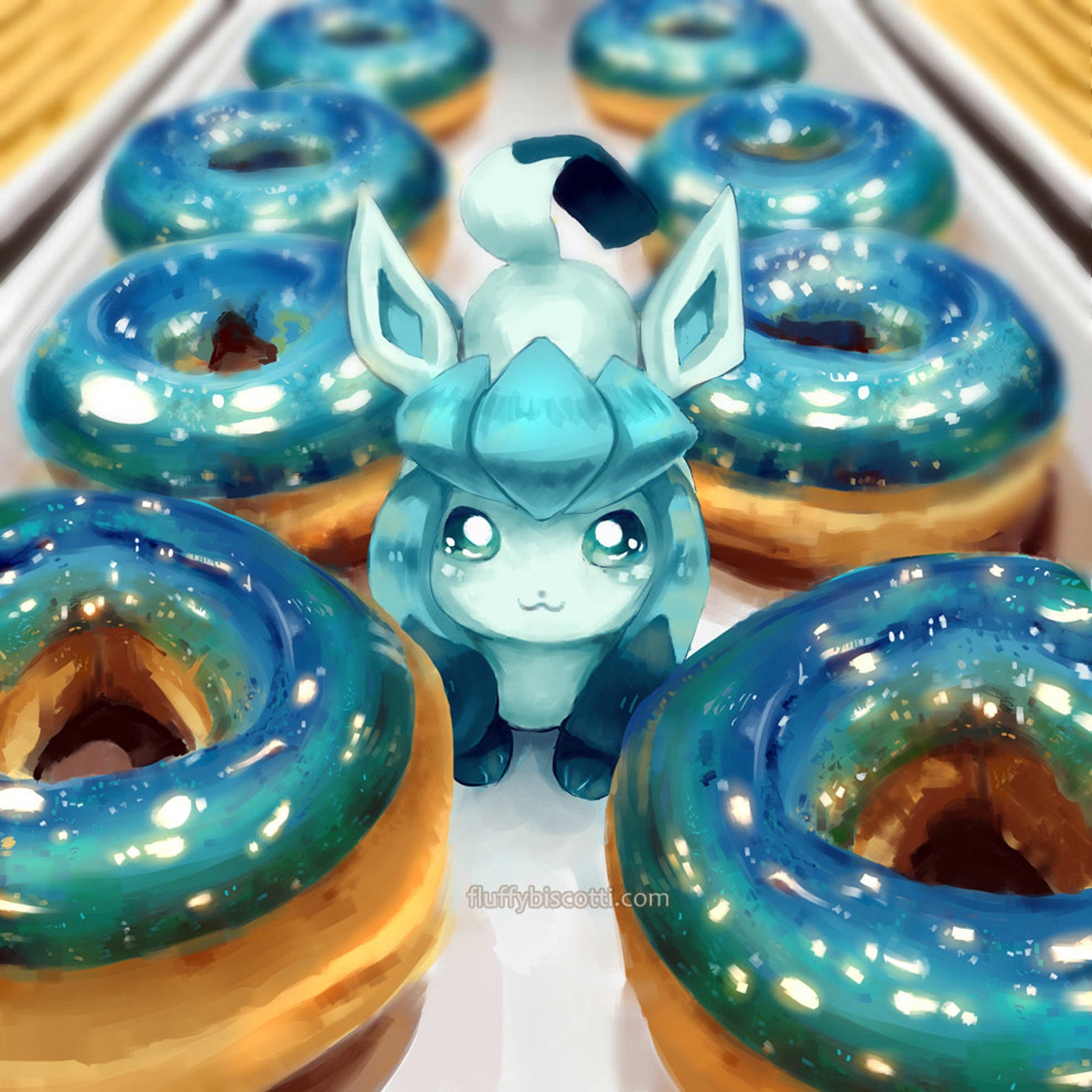 Pokemon Eeveelution Art Prints Desserts eevee Vaporeon | Etsy