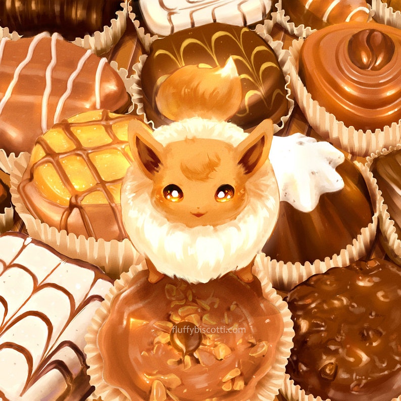 Pokemon Eeveelution Art Prints Desserts eevee Vaporeon | Etsy