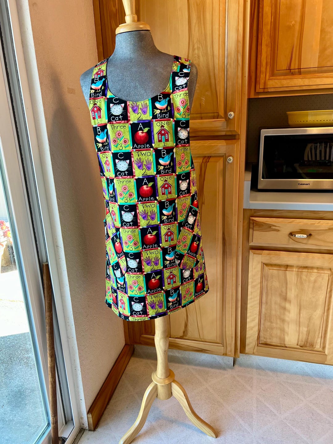 Reversible Teacher Apron, ABC Print, Cross Back, Medium - Etsy