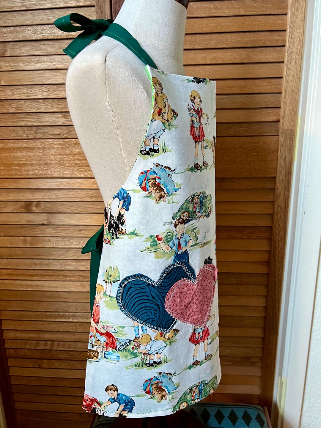 Child Apron Handmade Dick and Jane Apron. Reversible ! 100% Cotton ...