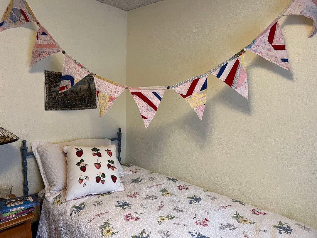 Vintage Recycled Quilt Banner - Etsy