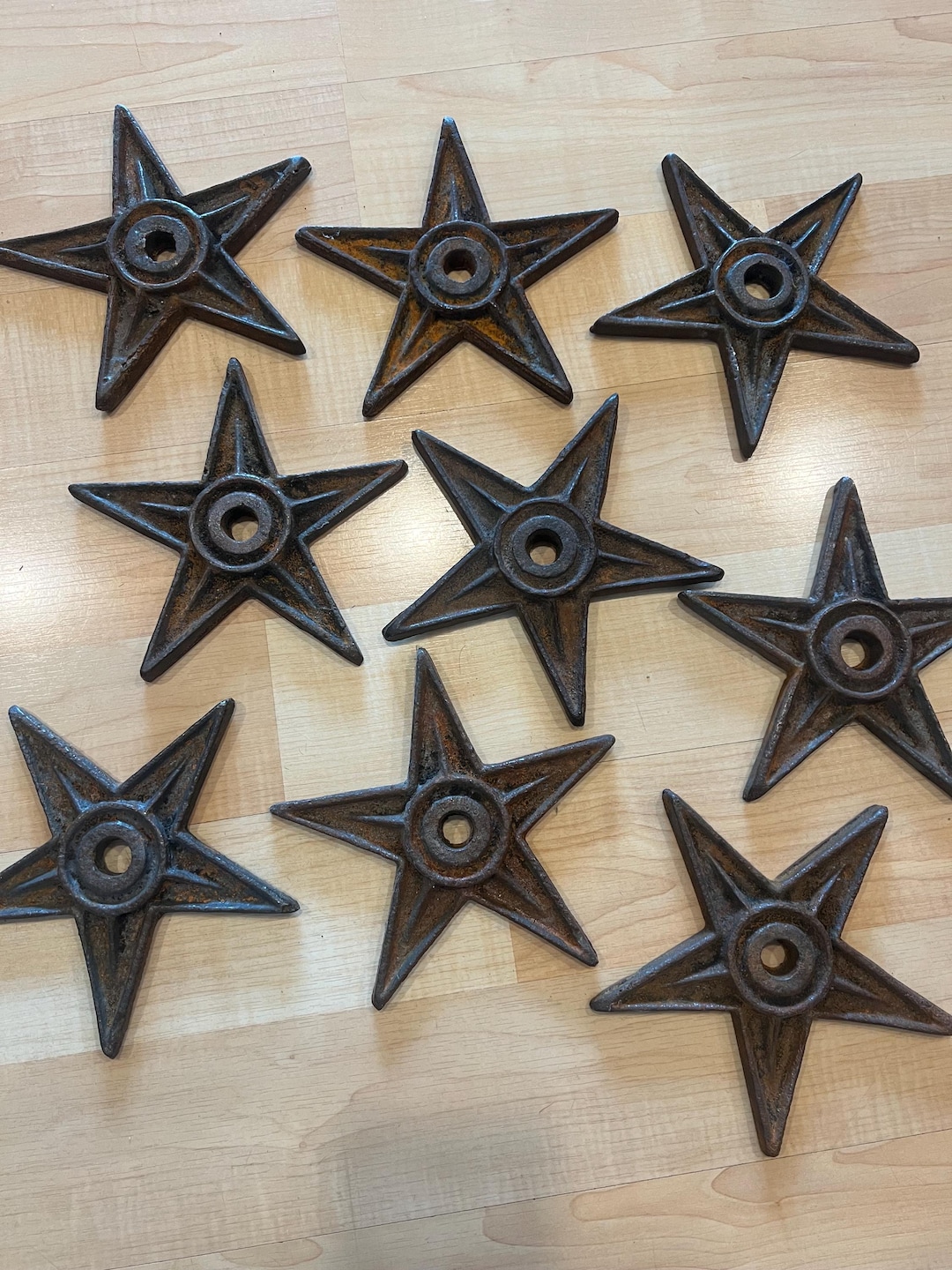 Antique Cast Iron Barn Stars 6 3/4" Rusty - Etsy