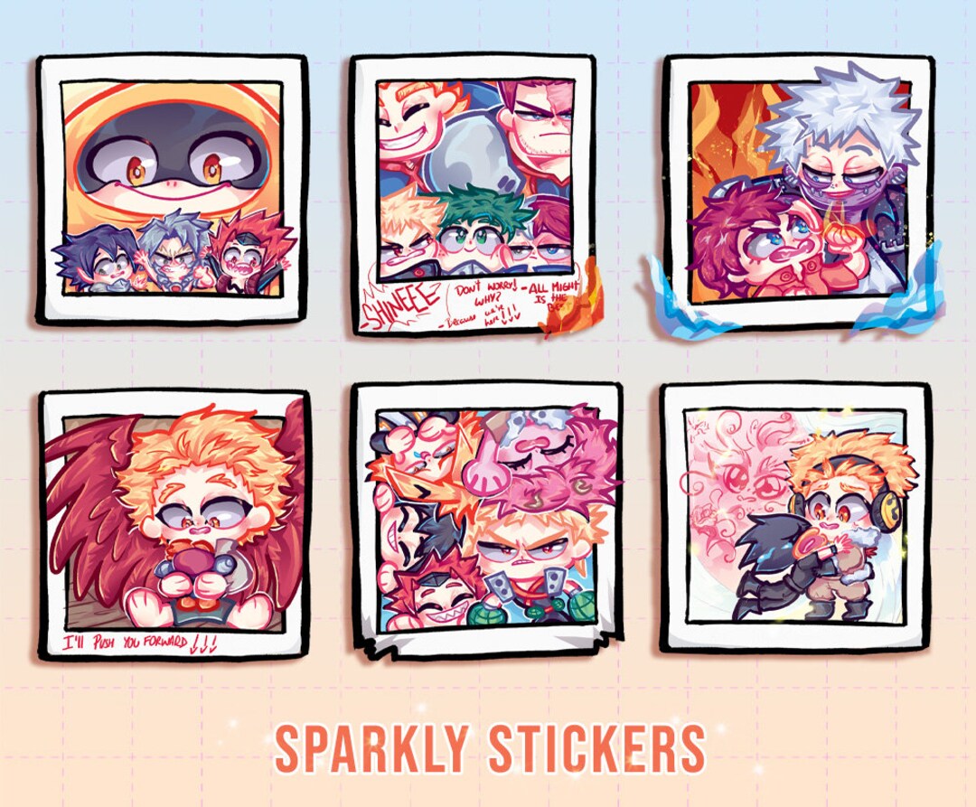 Hero/ Villain Polaroid Sparkly Stickers - Etsy