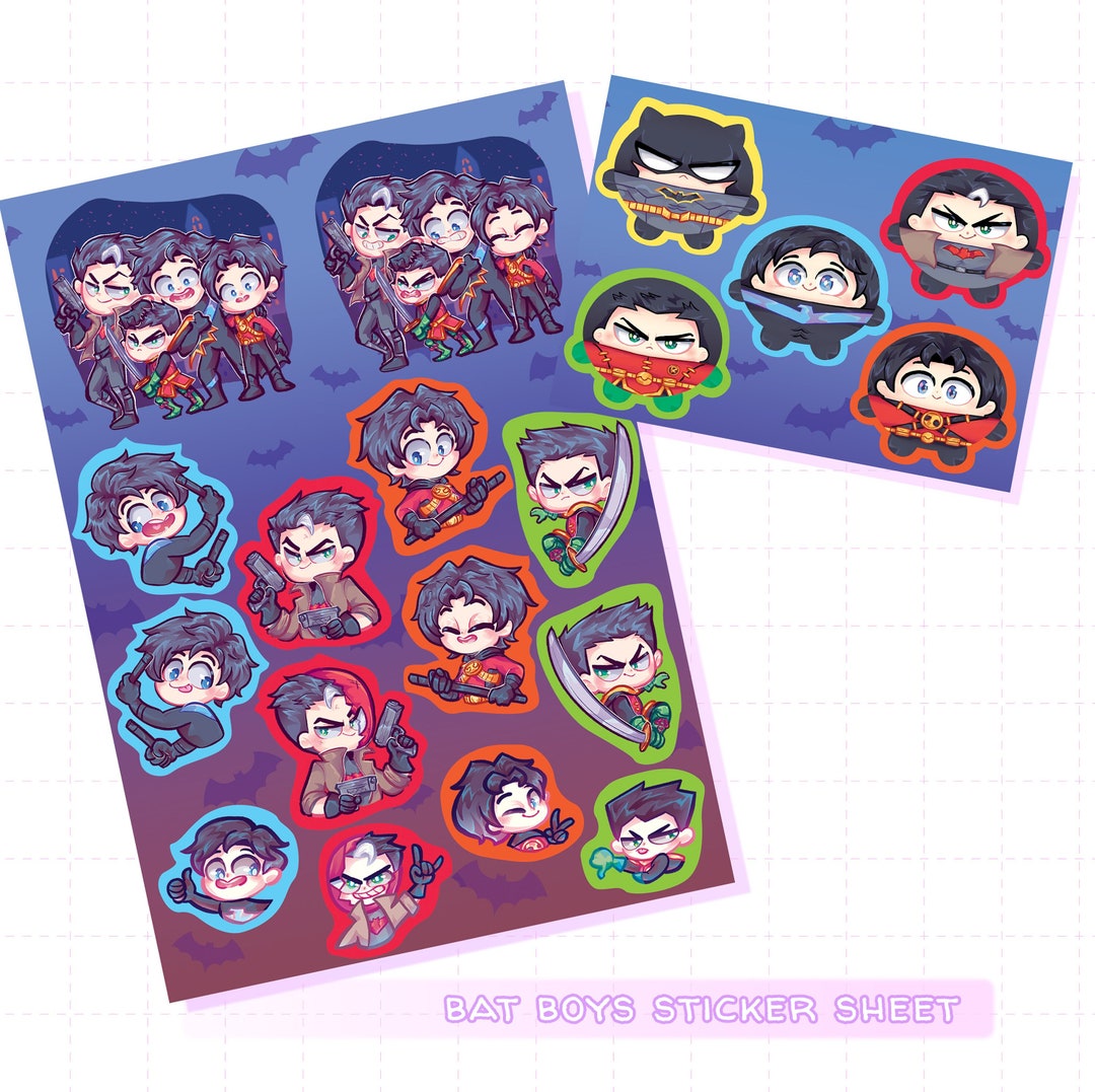 Bat Boys / Batfam / Batfamily / Robins Sticker Sheet - Etsy