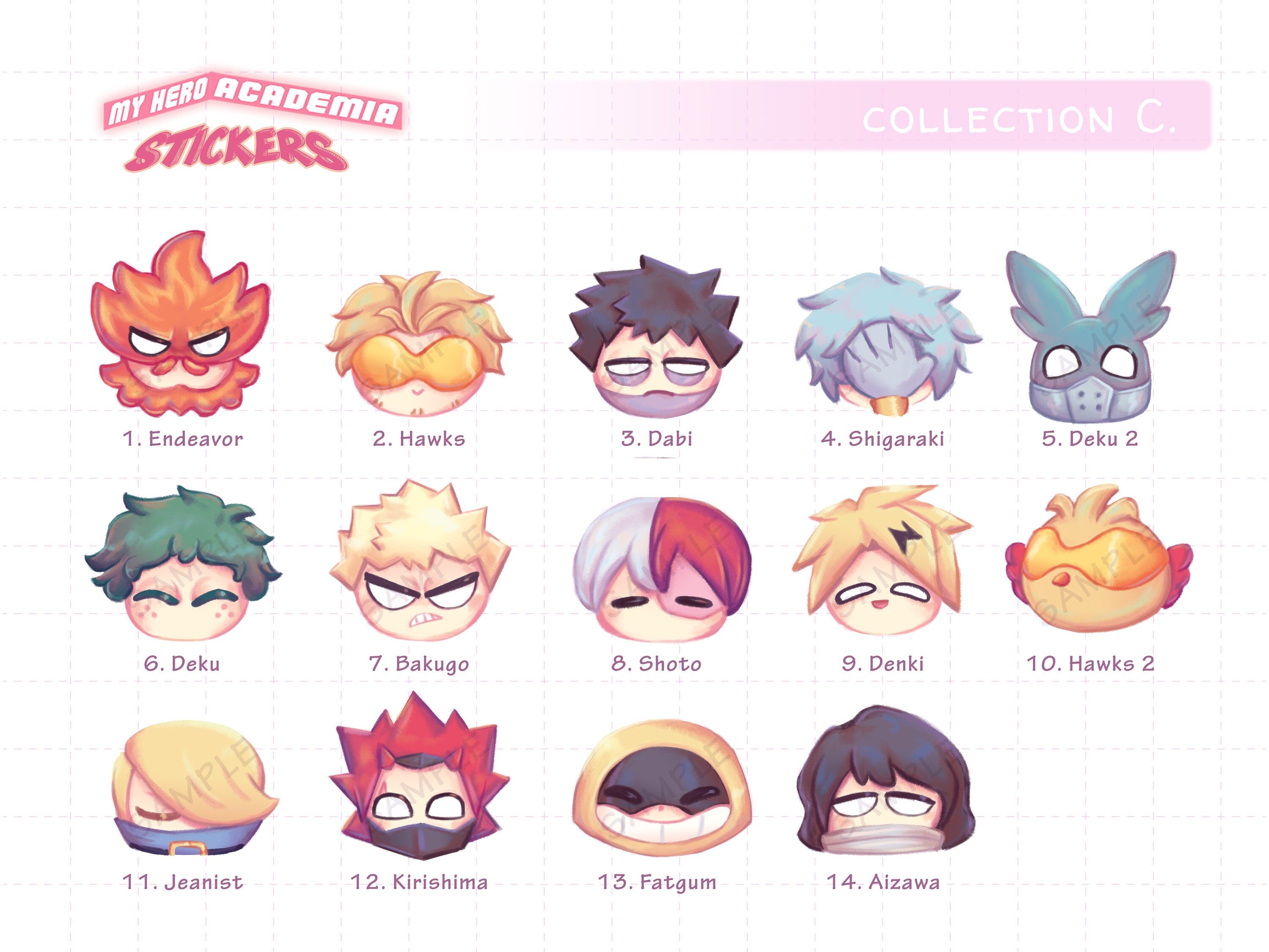 BNHA / MHA Sticker Collection - Etsy