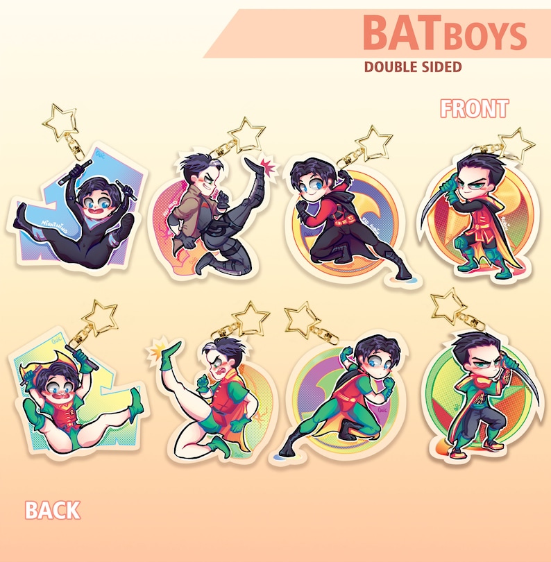 Batboys Acrylic Keychain - Etsy