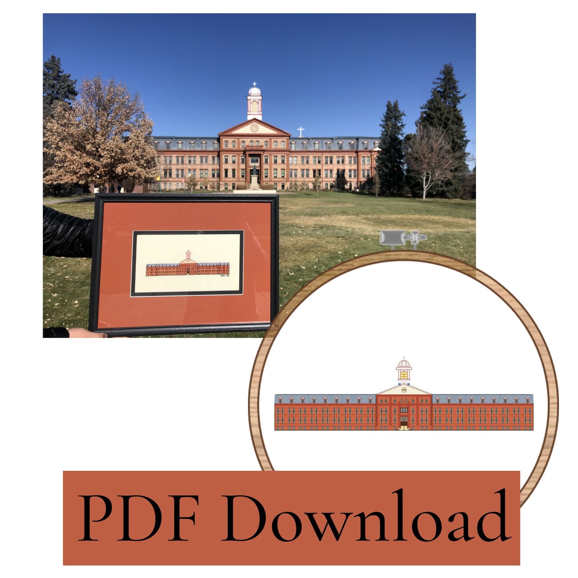 Main Hall at Regis University Cross Stitch Pattern - Etsy