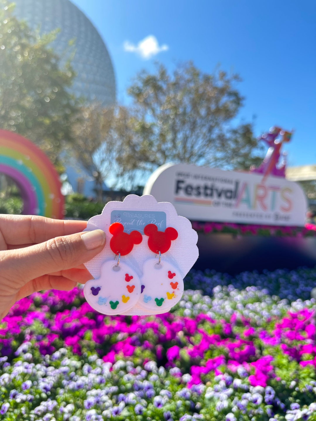 Epcot Festival of the Arts Earrings - Mickey Shaped Art Palette ...