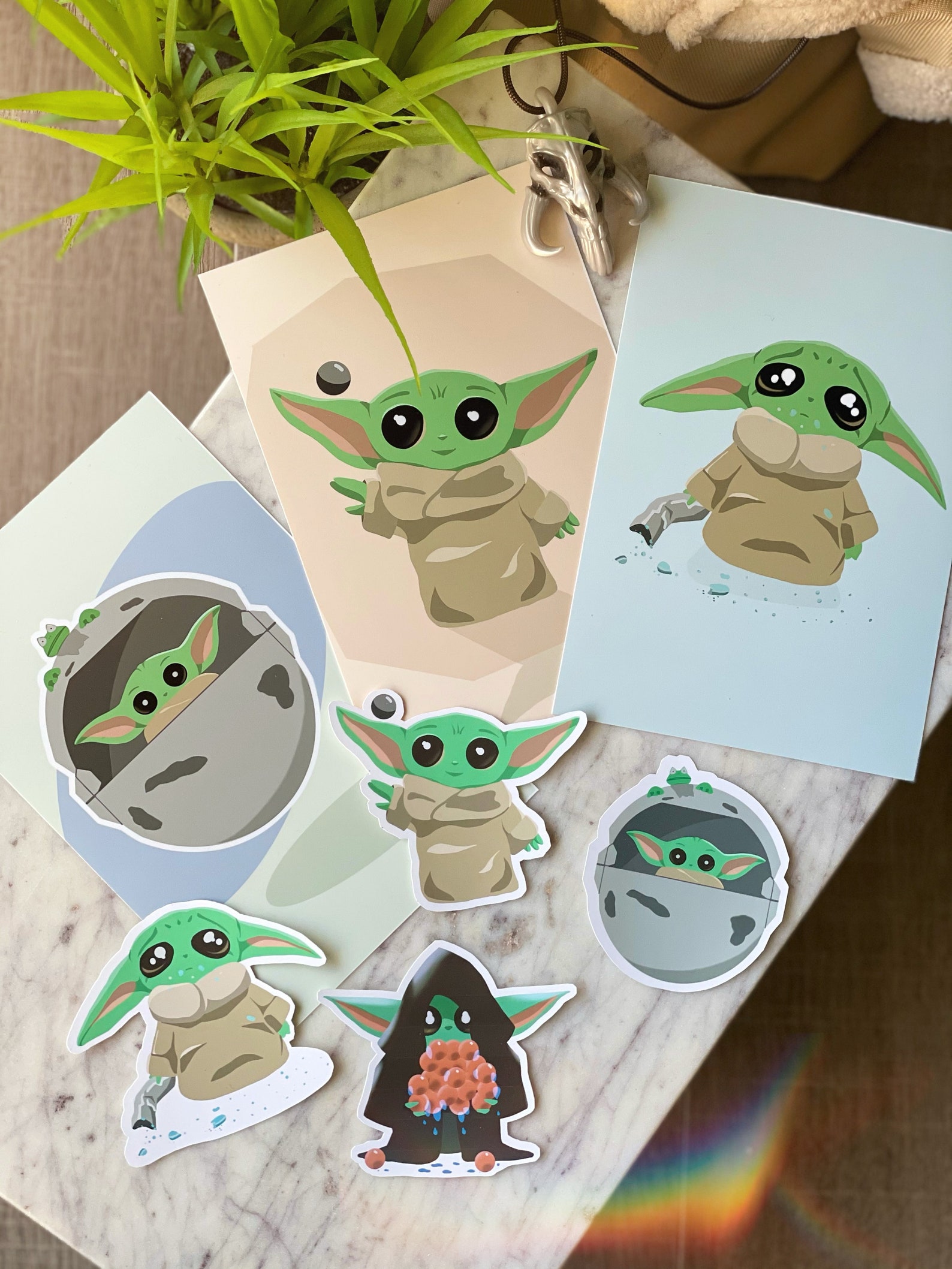 Buy Baby Yoda With Metal Ball Sticker the Child Sticker Online in India ...