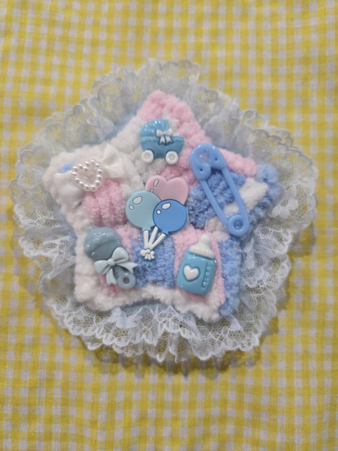 Baby/babycore/ Kidcore/pastel/lace/pin/brooch/kawaii/jewelery/pink/blue ...