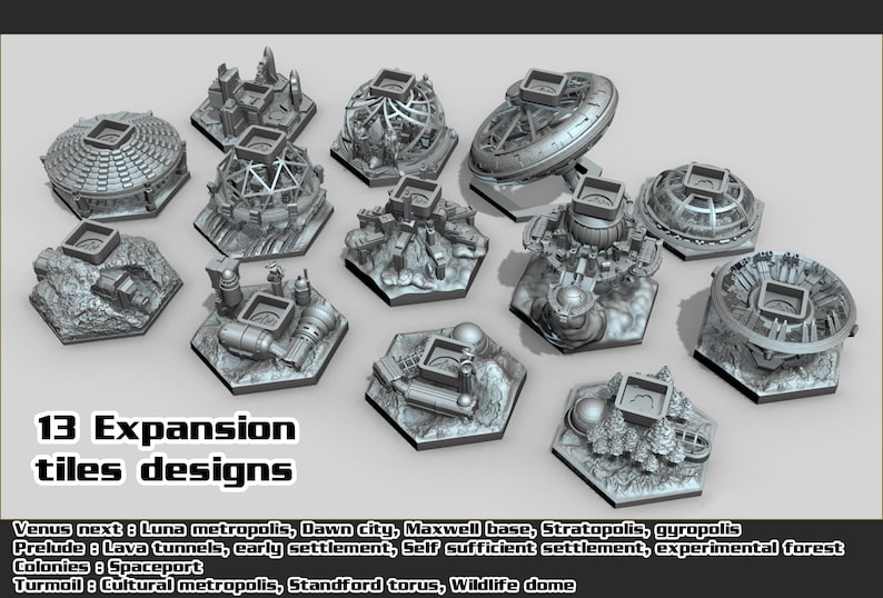 Deluxe Custom Resin Tile Set for Terraforming Mars Board Game ...