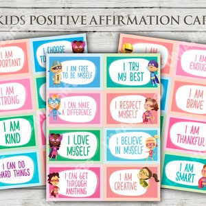 Printable Kid Affirmations, Positive Affirm Card Empower Kid ...