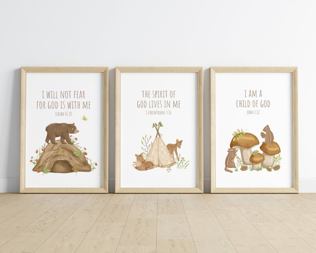 Room Decor Baby Boy Woodland Nursery Art Printable, Christian Prints ...