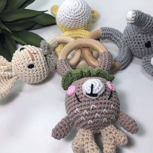 Crochet Baby Toys Sensory Toys Baby Rattle Rabbit Toys Baby | Etsy