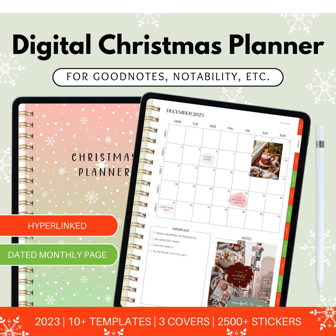 Digital Christmas Planner, Goodnotes Planner, Festive Planner ...