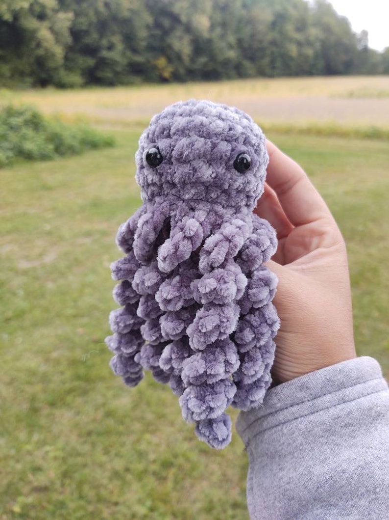 Crochet Velvet Octopus Plush - Etsy