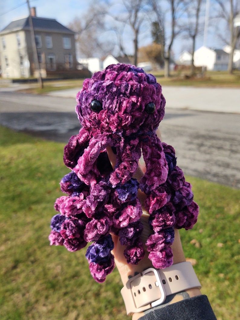 Crochet Velvet Octopus Plush - Etsy