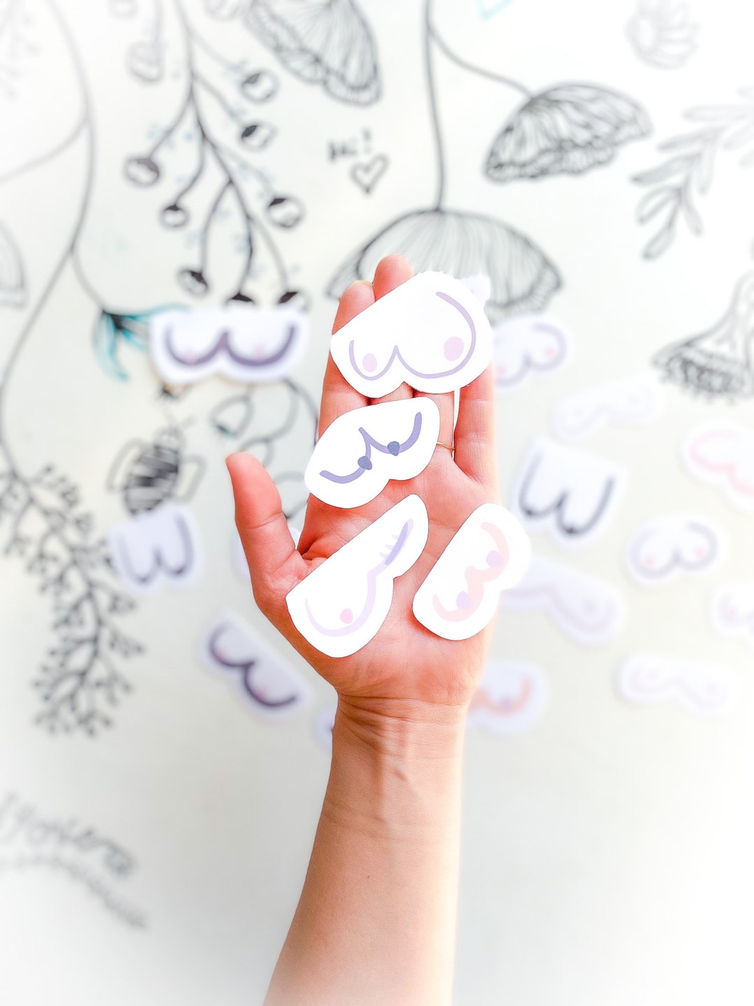 Boobs Boobie Boobie Sticker Boobie Gifts Body Art - Etsy