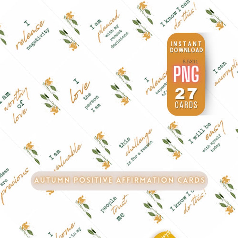 Printable Affirmation Cards | Weekly Planner | Autumn Affirmations ...