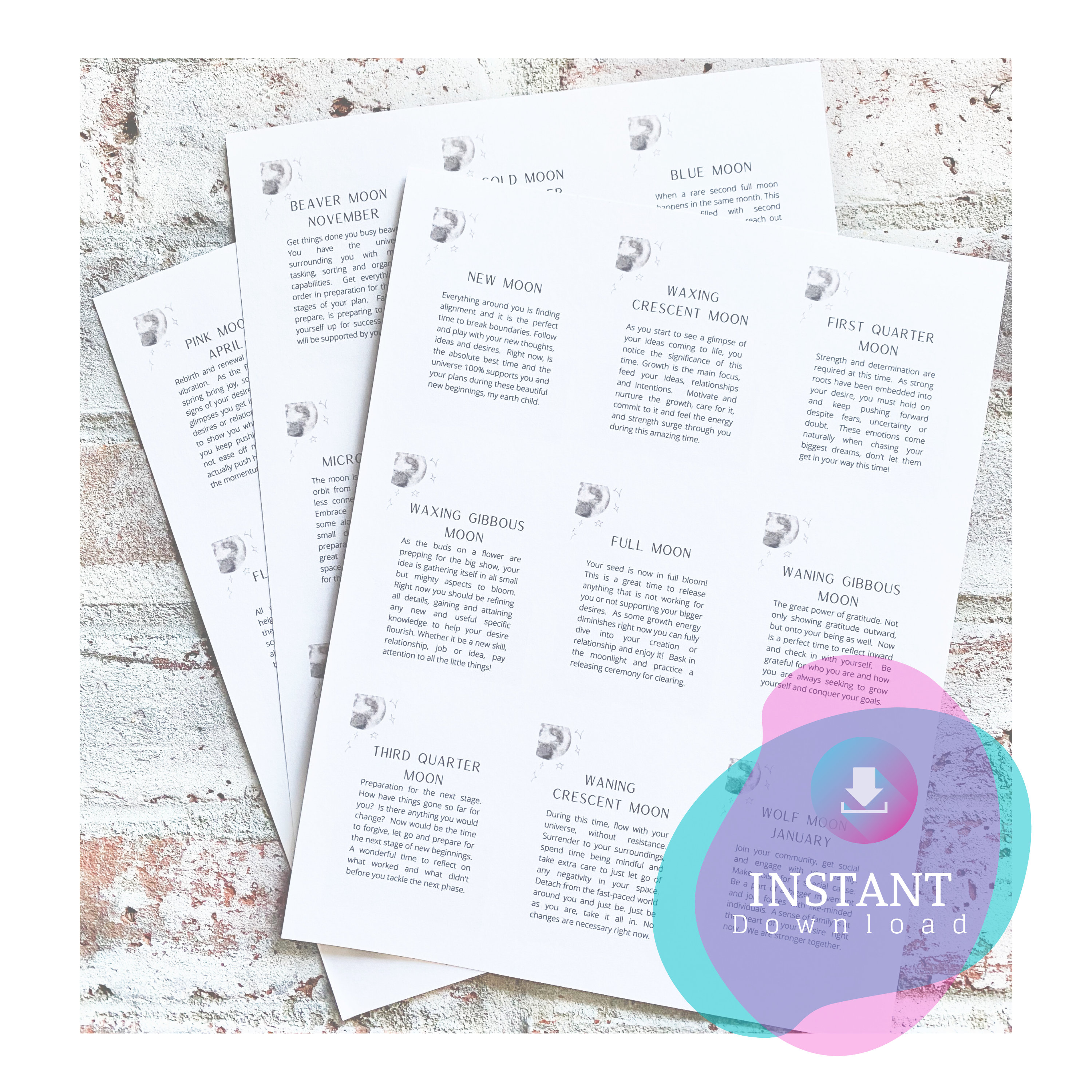 Printable Oracle Deck // printable affirmation cards mini | Etsy