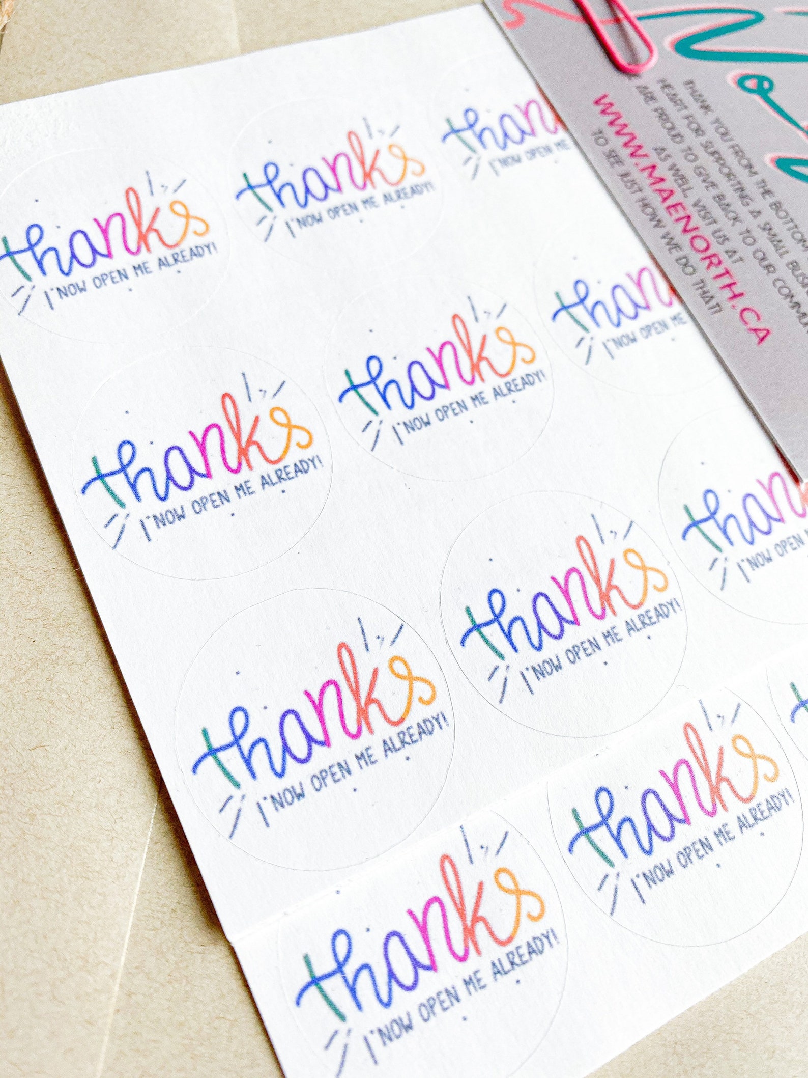 Thank You Stickers Sticker Sheet Shipping Stickers | Etsy