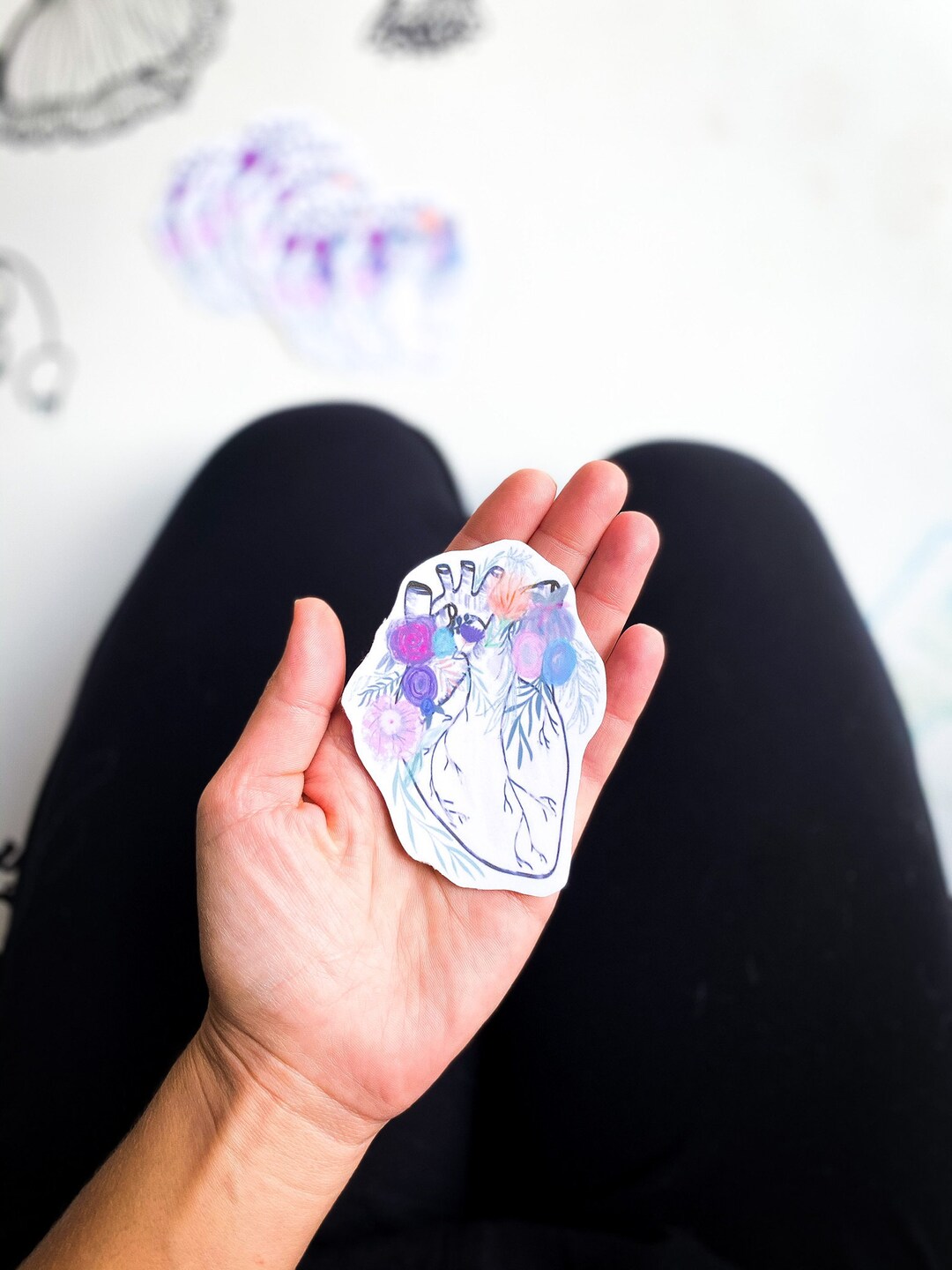 Heart Anatomy Sticker, Botanical Sticker, Laptop Sticker, Heart Decal ...