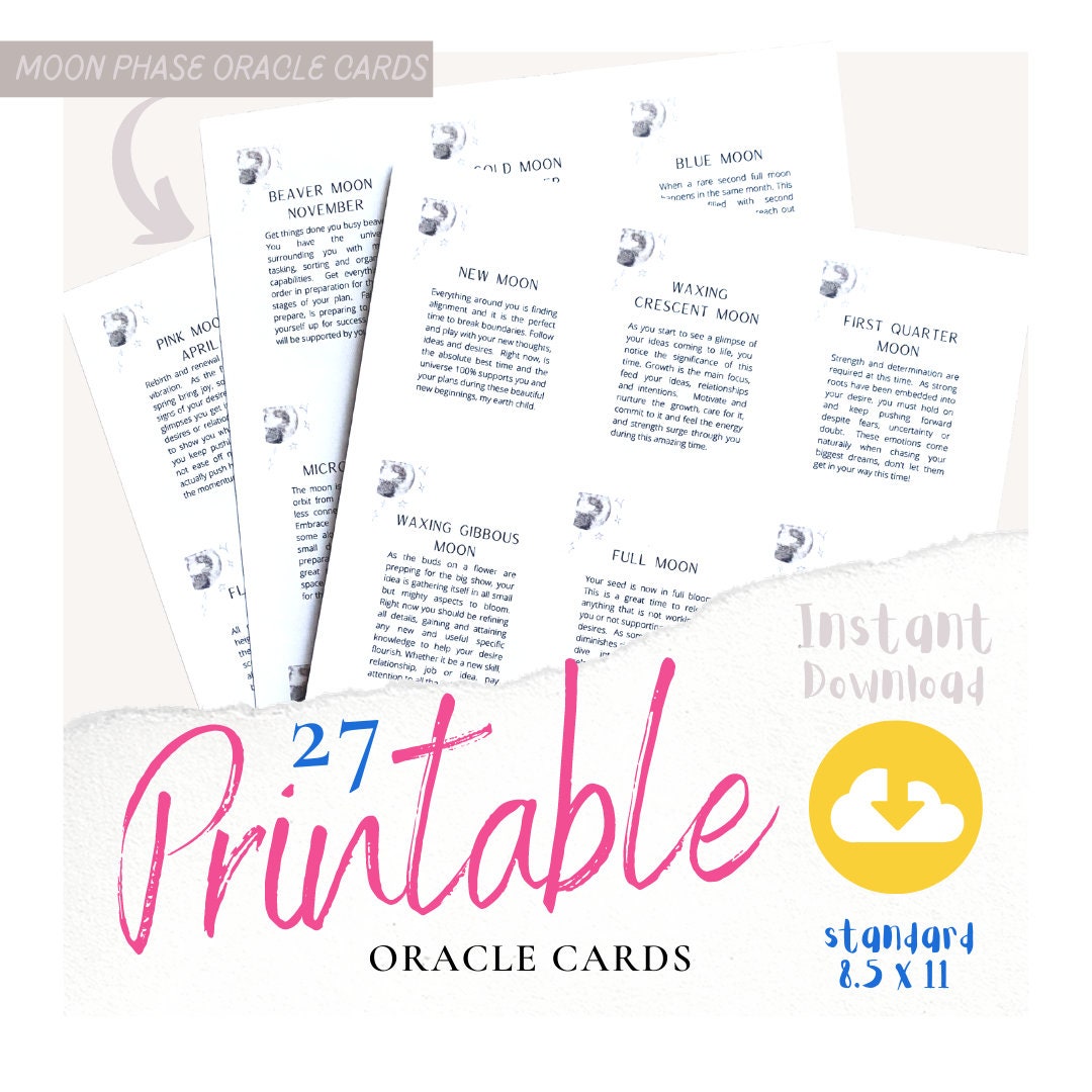 Printable Oracle Deck // printable affirmation cards mini | Etsy