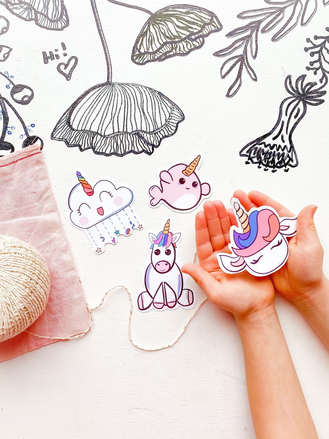 Unicorn Sticker Set: Rainbow Vinyl Decals, Waterproof Stickers - Etsy