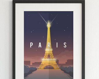 VINTAGE PARIS Travel Poster Paris Art Eiffel Tower - Etsy