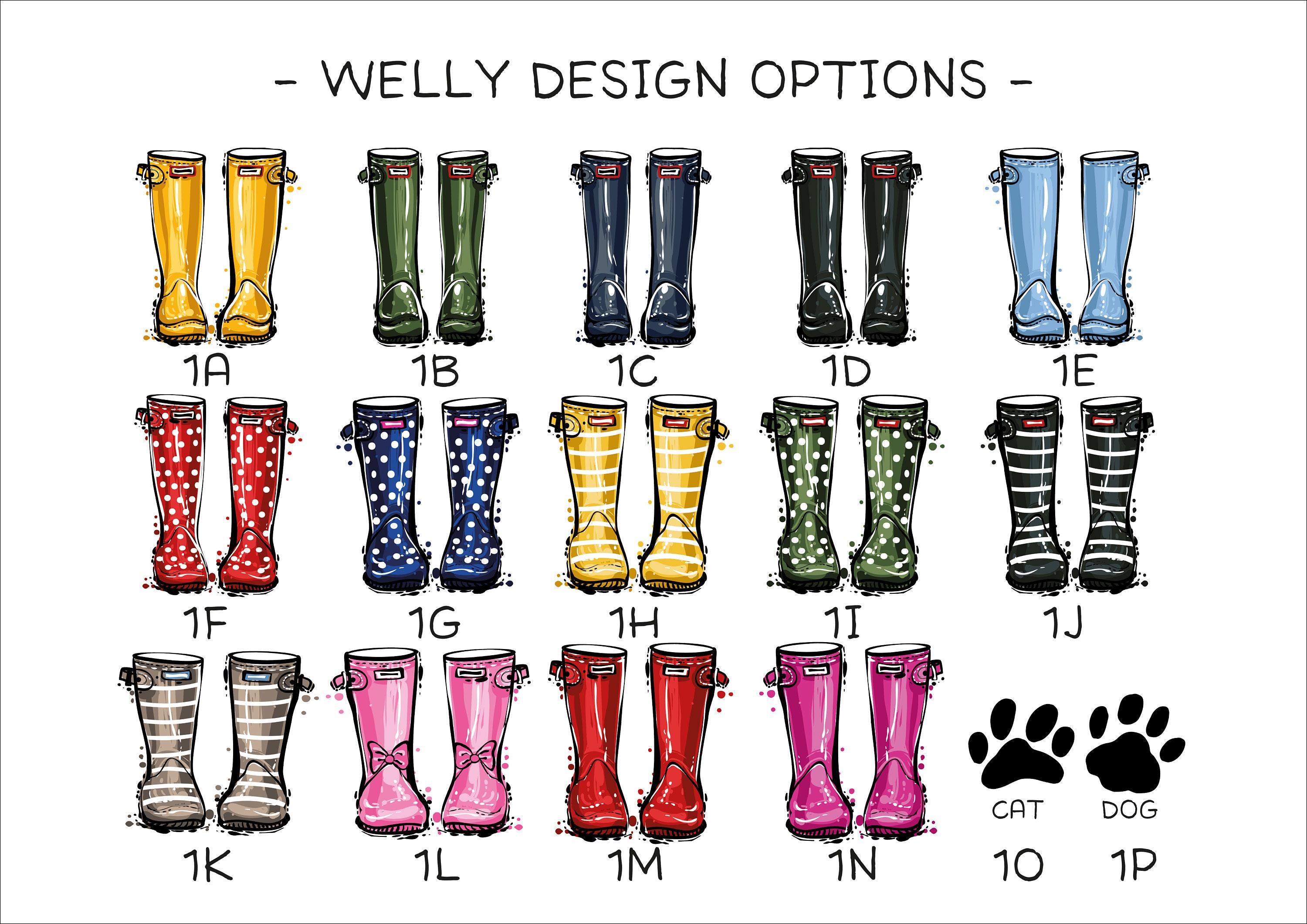 Personalised Family Wellies Print Family Welly Print New | Etsy