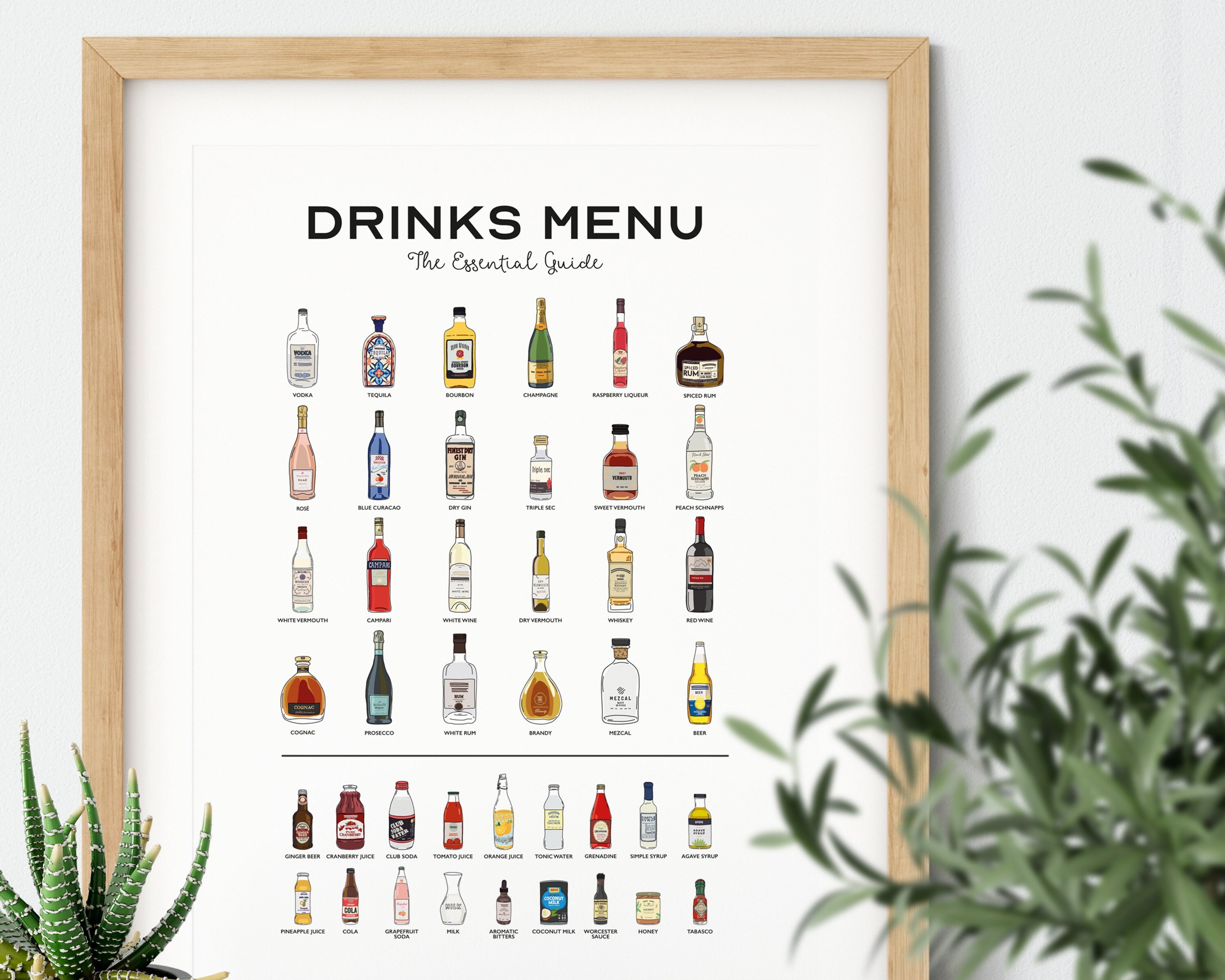 Bar Drinks Poster Cocktails Poster Cocktail Print Bar Art - Etsy UK