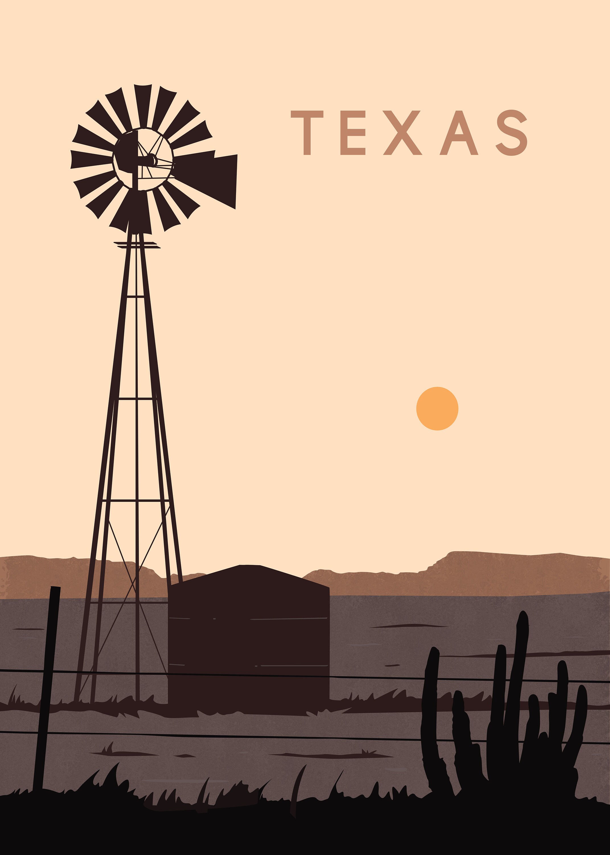 Texas Poster City Art Texas Wall Art Texas Print Texas - Etsy