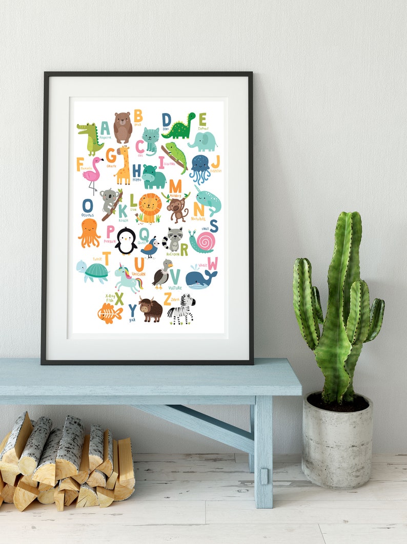 Illustrated Animal Alphabet Poster Alphabet Poster | Etsy