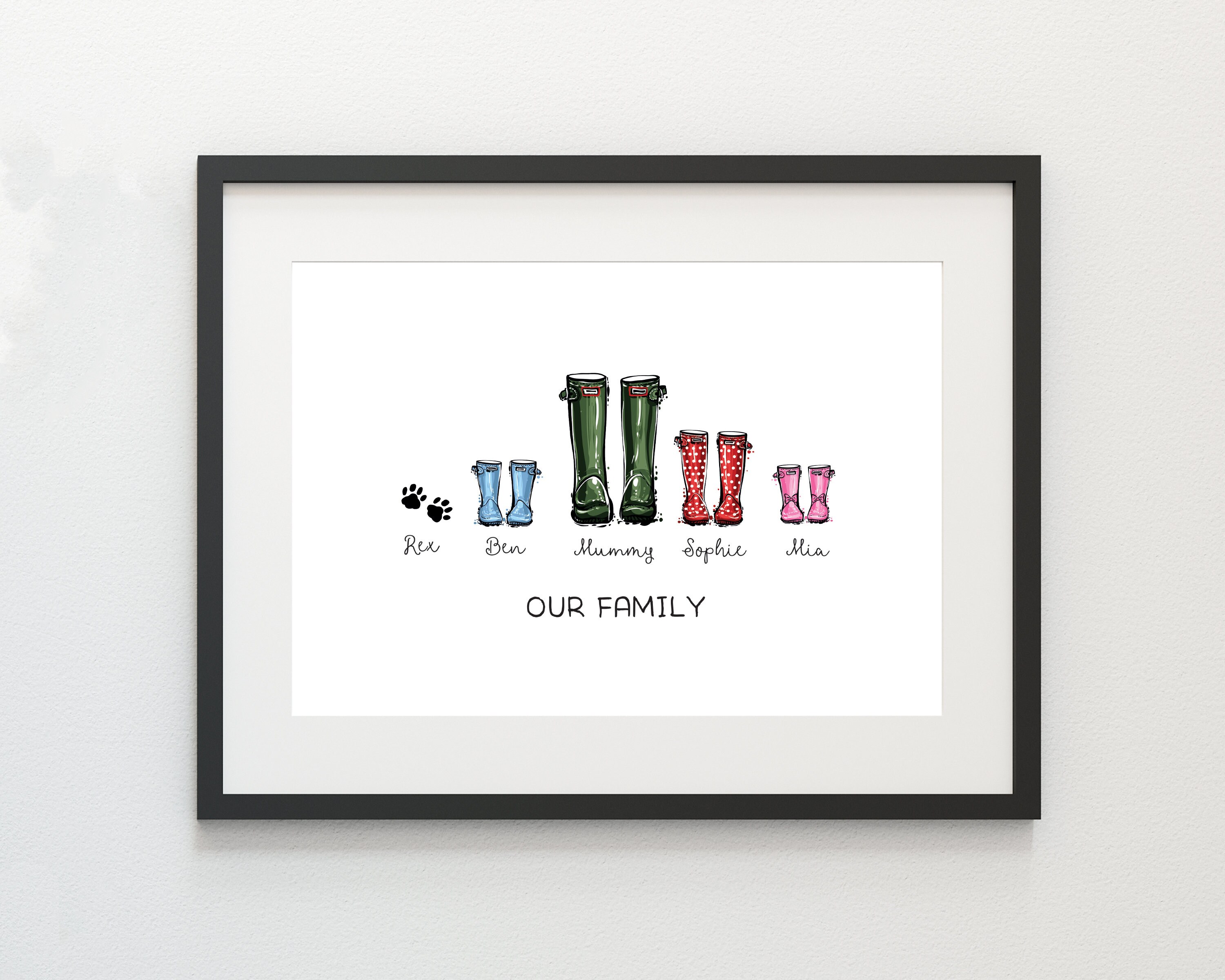 Personalised Family Wellies Print Family Welly Print New | Etsy