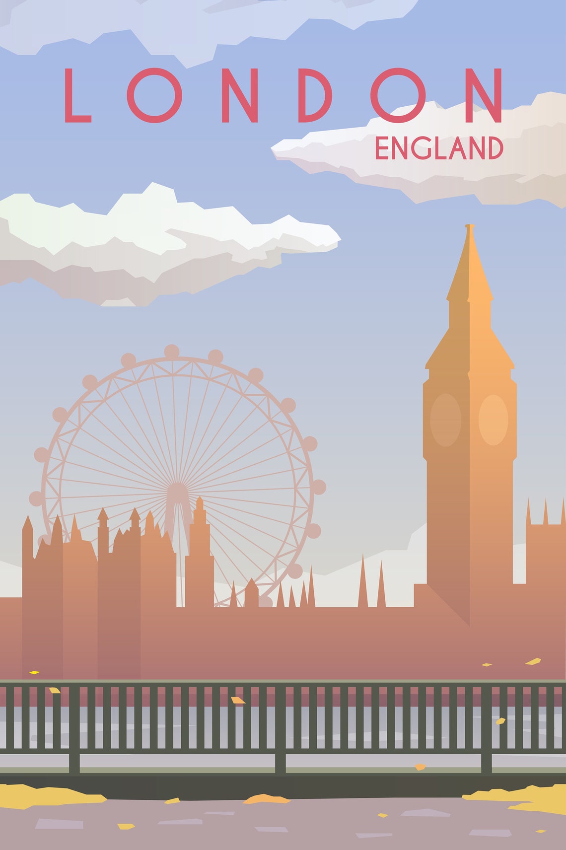 London Poster City Print London Wall Art London Print | Etsy
