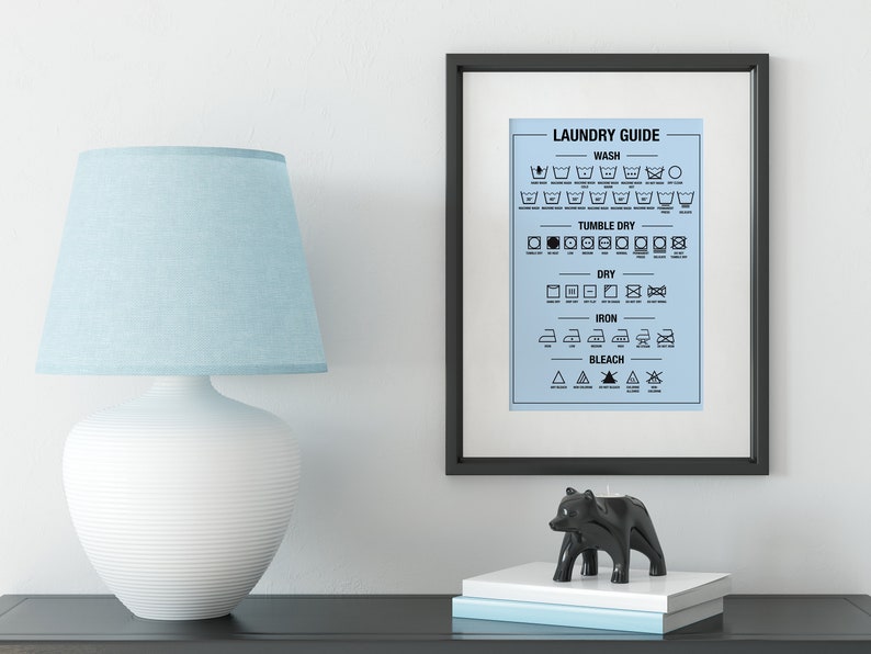 Laundry Guide Poster Modern Art Print Washing Instructions - Etsy