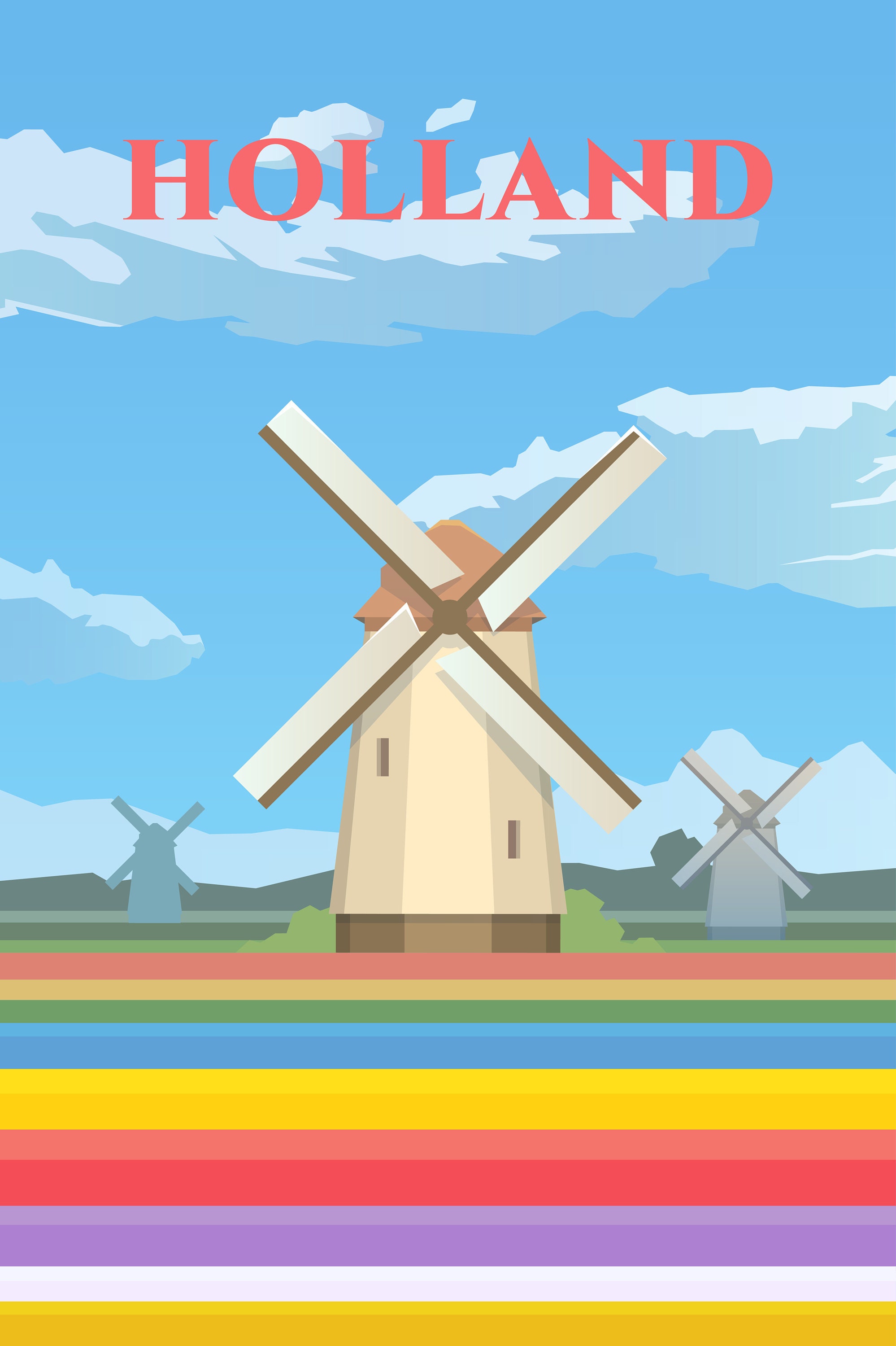 Holland Poster City Art Holland Wall Art Holland Print | Etsy